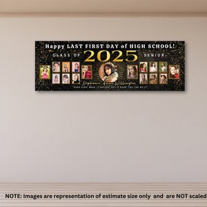 Editable 2'x6' 2025 Graduation Photo Collage BANNER Canva TEMPLATE ...