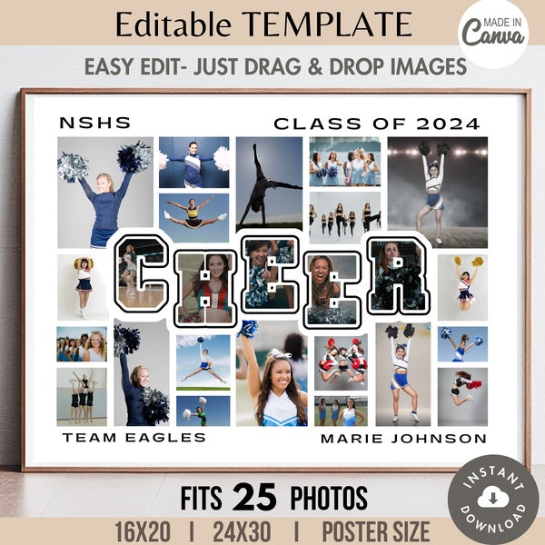 Cheer Banner Template - Etsy