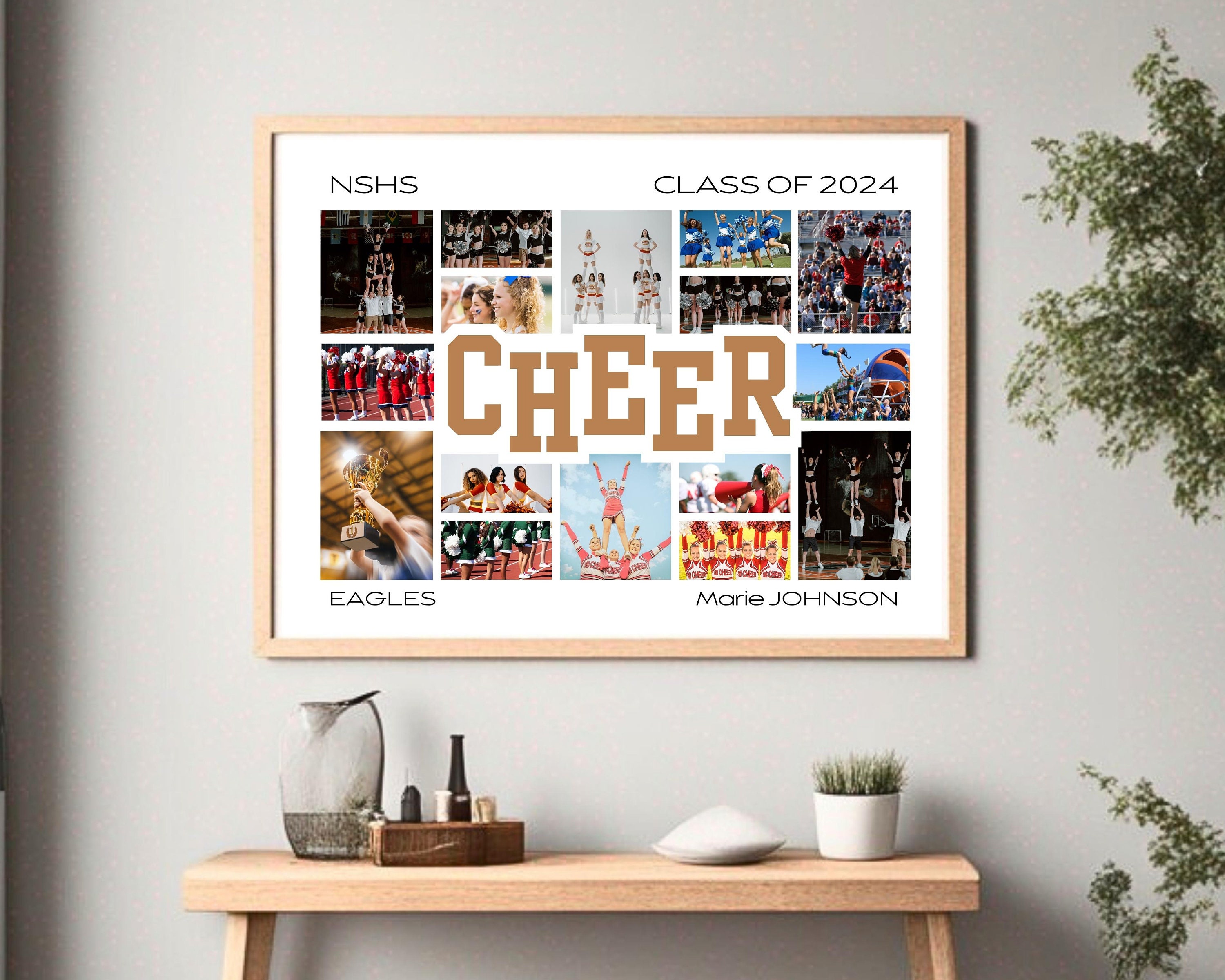 Editable CHEER 16-photo Collage Canva TEMPLATE Custom Sports Team ...