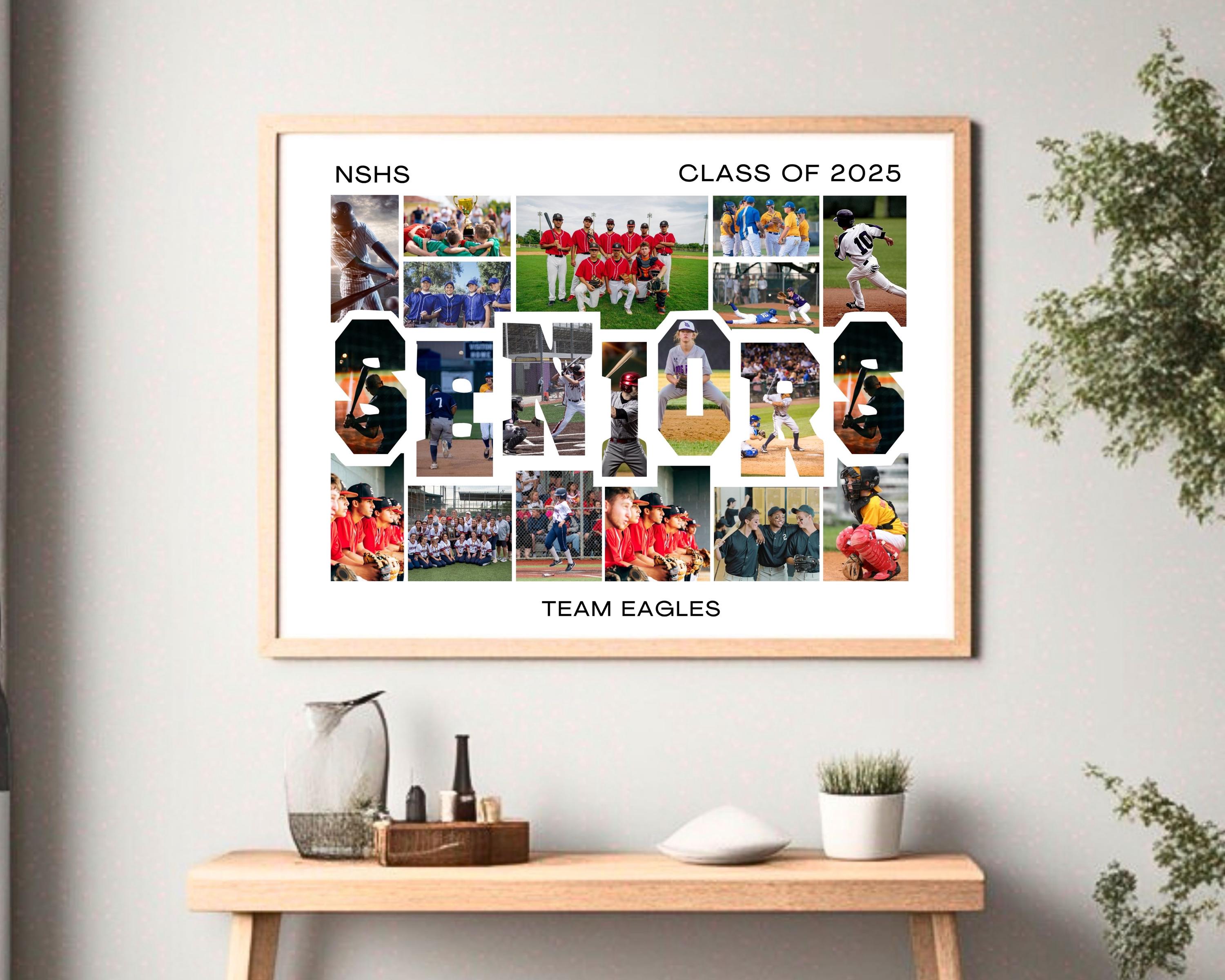 Editable SENIORS Photo Collage Word Frame Canva TEMPLATE, Custom ...