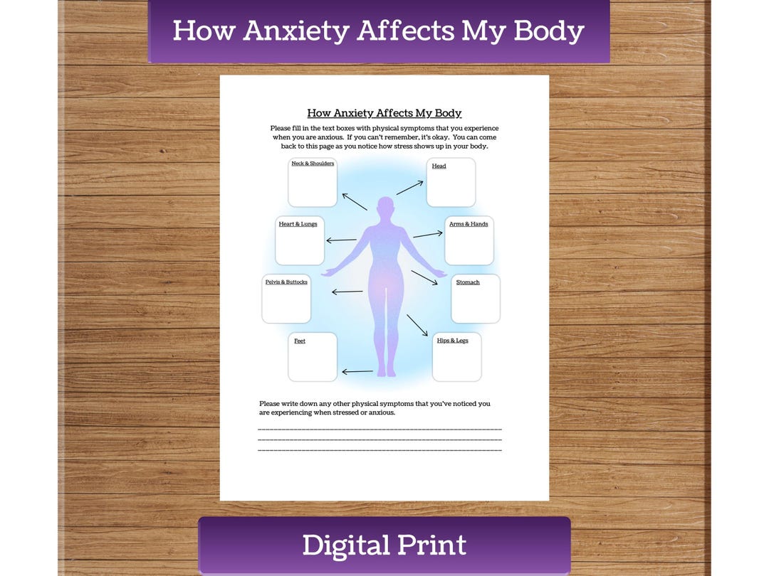 Anxiety Body Scan Worksheet – Coping Skills, Therapy Tool (printable ...