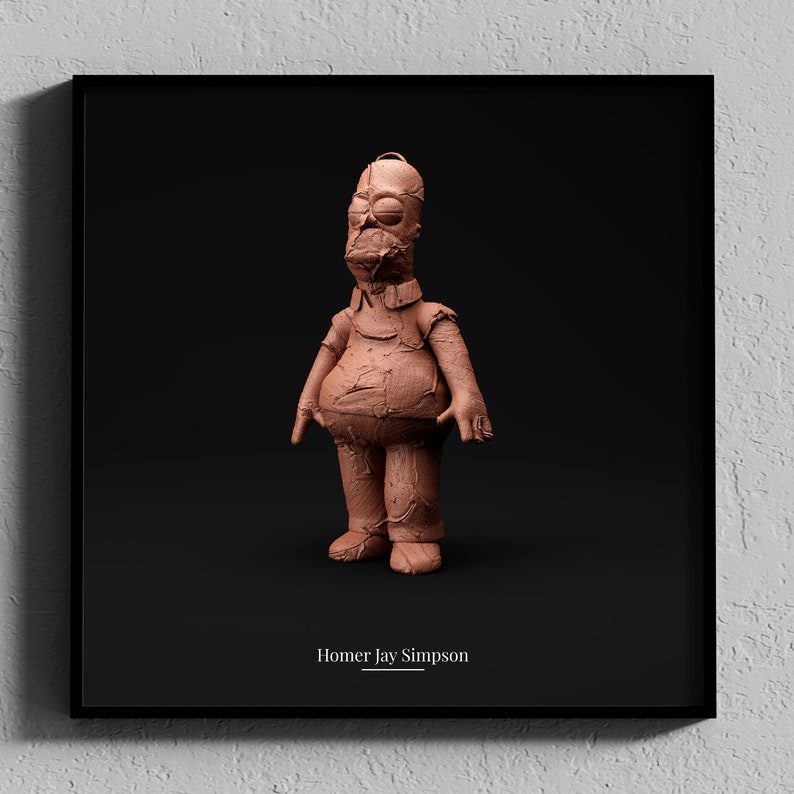 Homer Simpson DIGITAL PRINT, Homer Poster, Homer Print, Clay, Homer Art ...