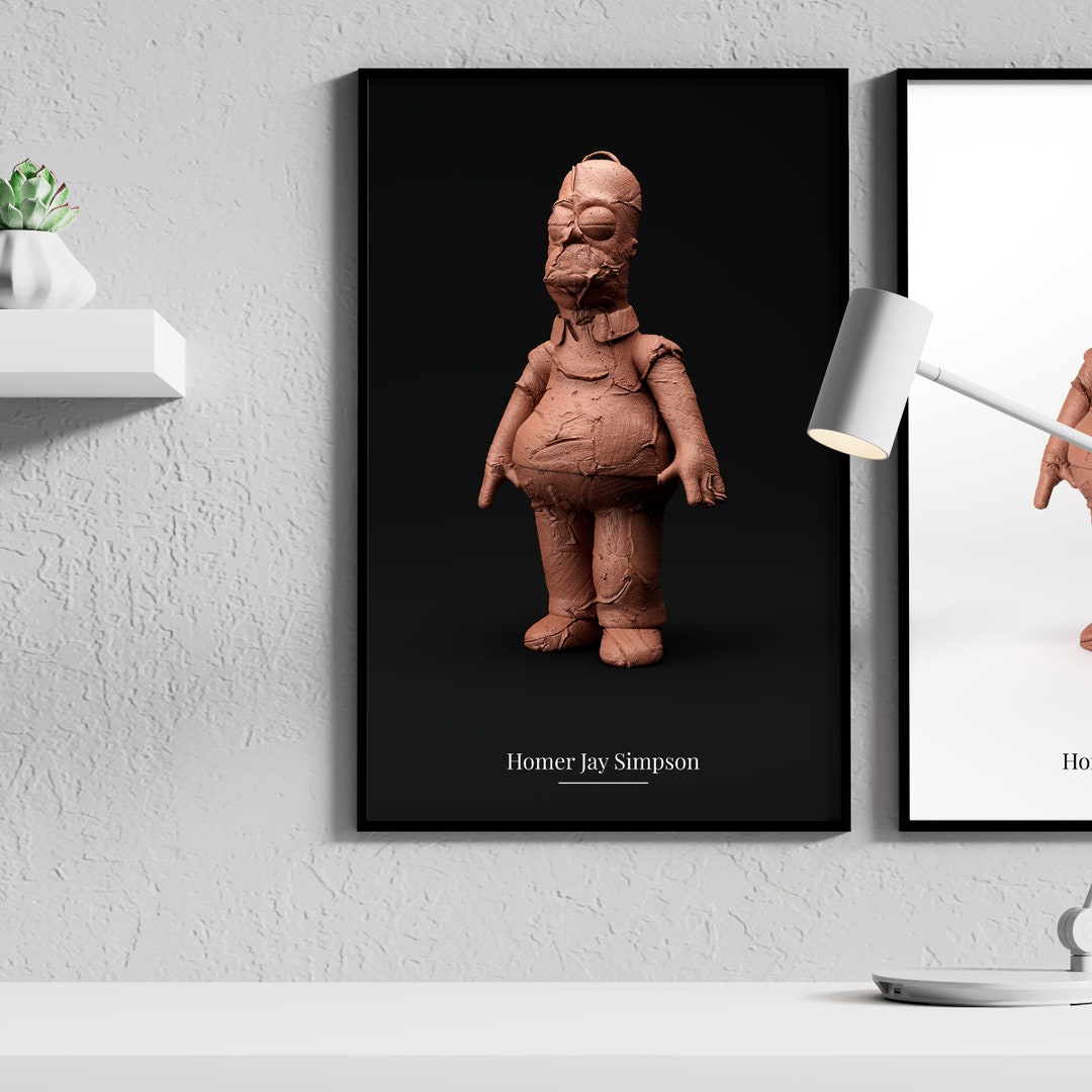 Homer Simpson DIGITAL PRINT, Homer Poster, Homer Print, Clay, Homer Art ...