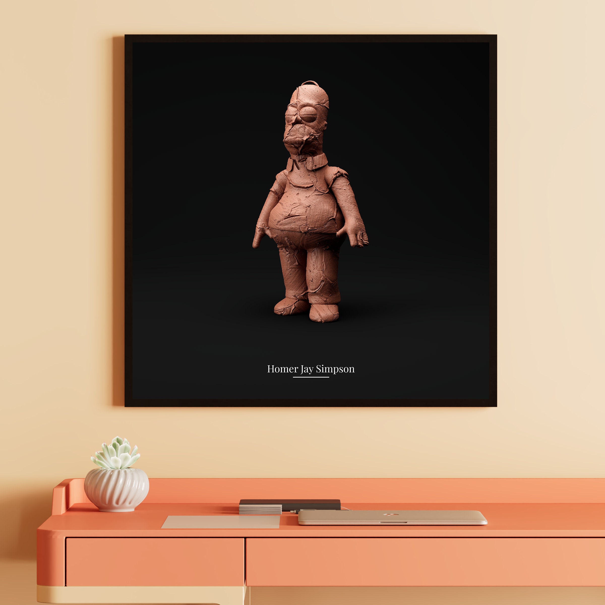 Homer Simpson DIGITAL PRINT, Homer Poster, Homer Print, Clay, Homer Art ...