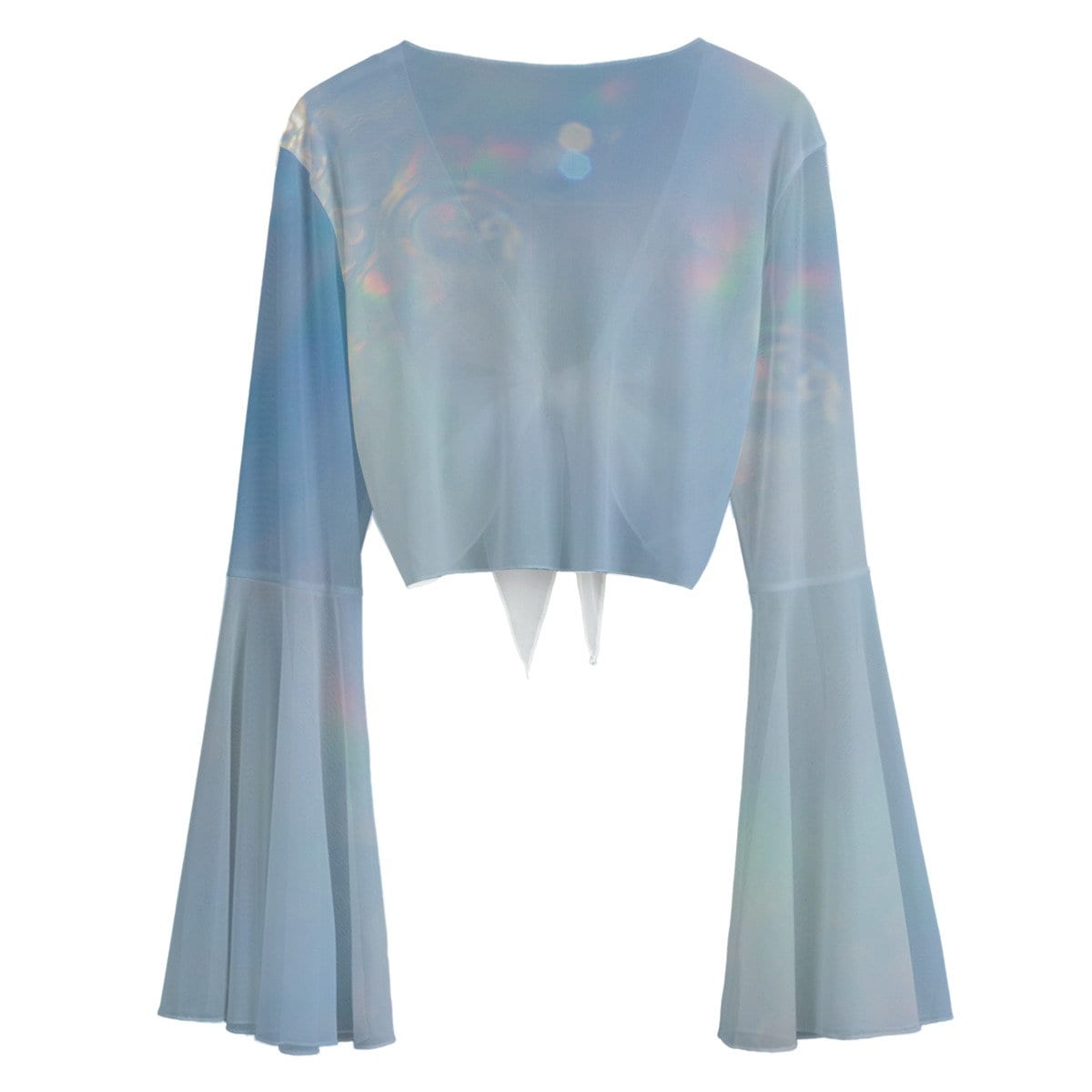 Iridescent Fairycore Blue Women's Blouse With Front Bow - Etsy