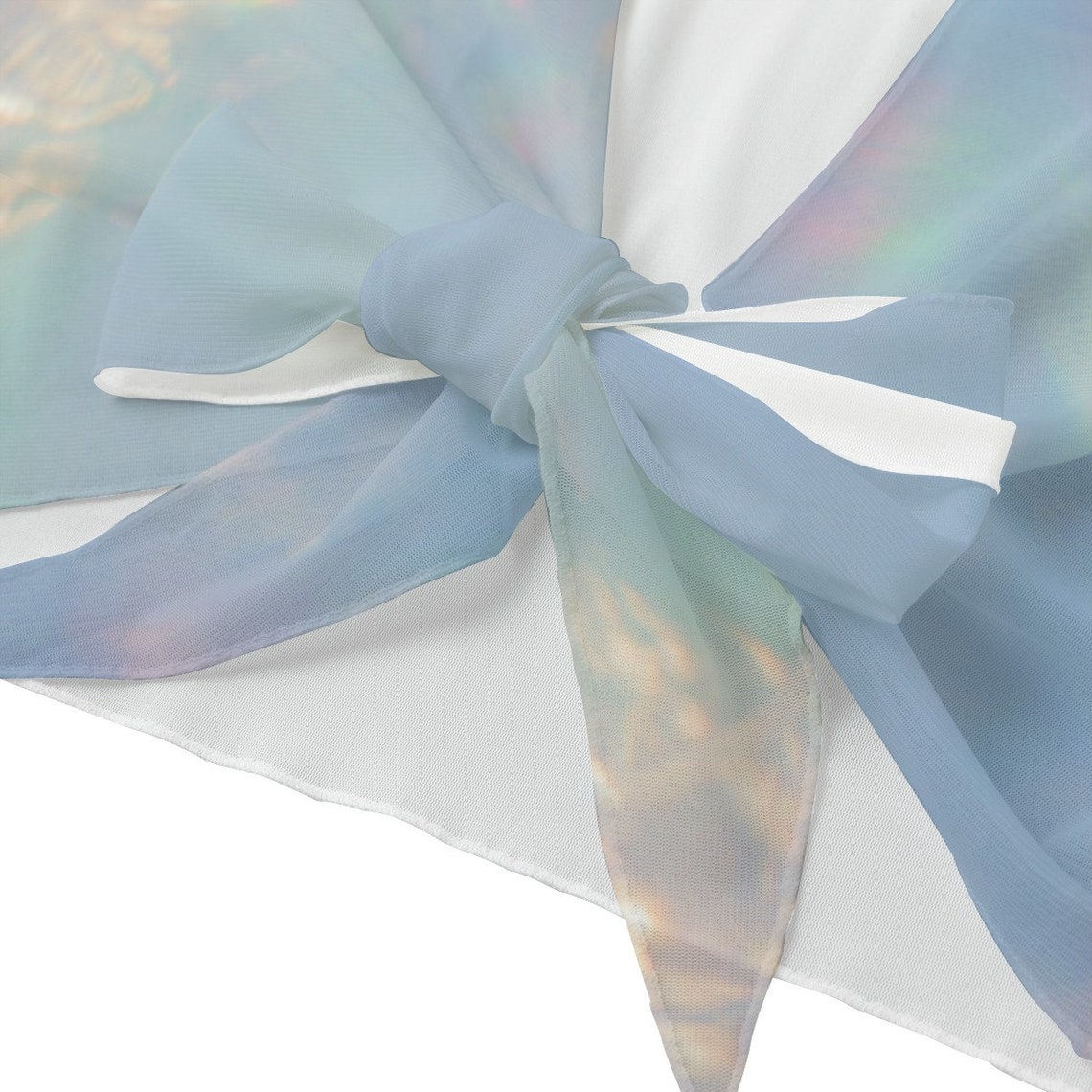Iridescent Fairycore Blue Women's Blouse With Front Bow - Etsy