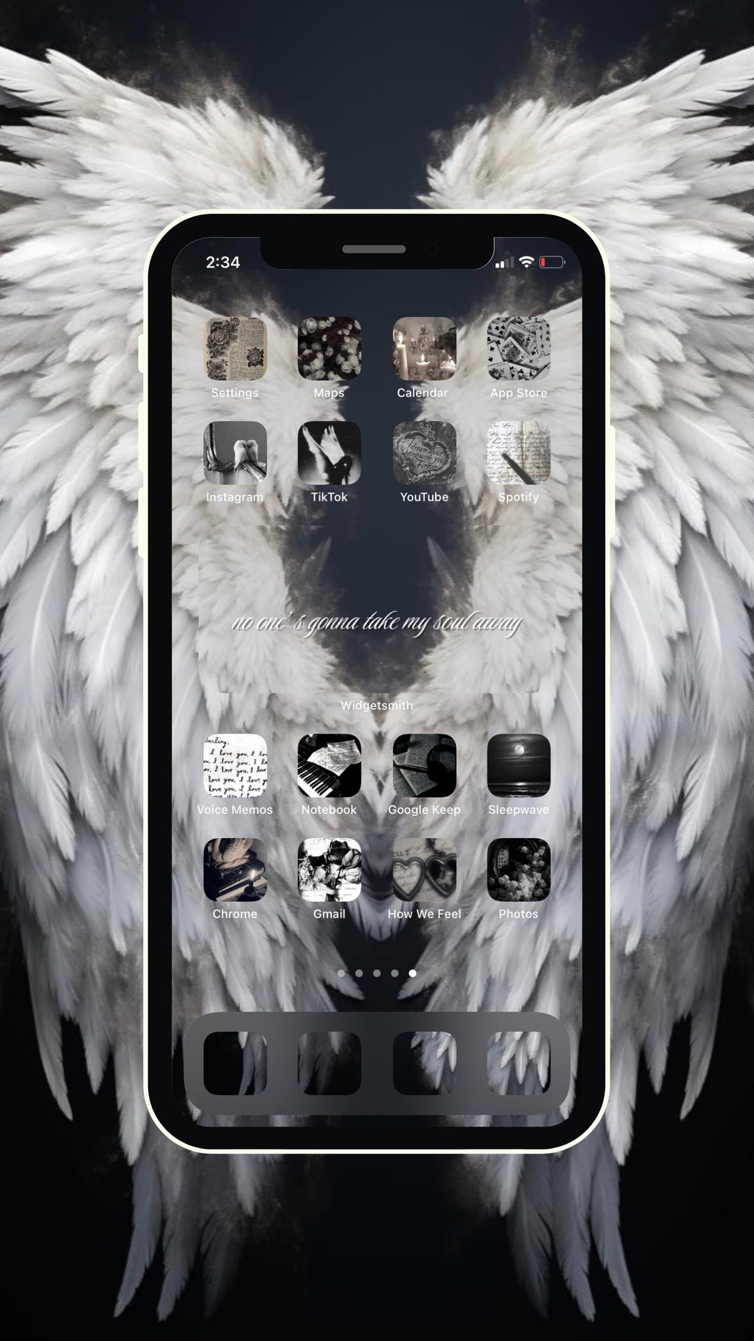 Angel Wings App Icons for iPhone Lana Gods Black and White - Etsy