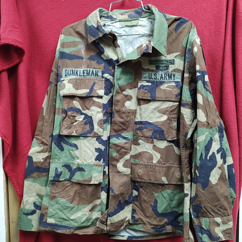 US Army MEDIUM SHORT Uniform Top Bdu Woodland Pattern 14o34 - Etsy