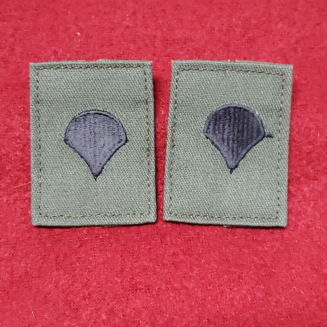 LOT of 10 SET of VINTAGE Us Army Corporal Velcro Subdued Bdu Od Black ...