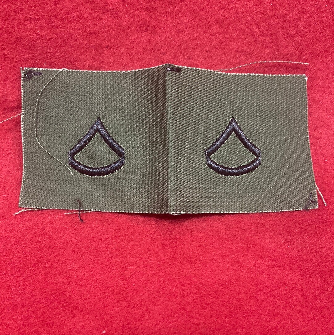 SET OF VINTAGE Us Army Private First Class Patch Sew on Subdued Od ...