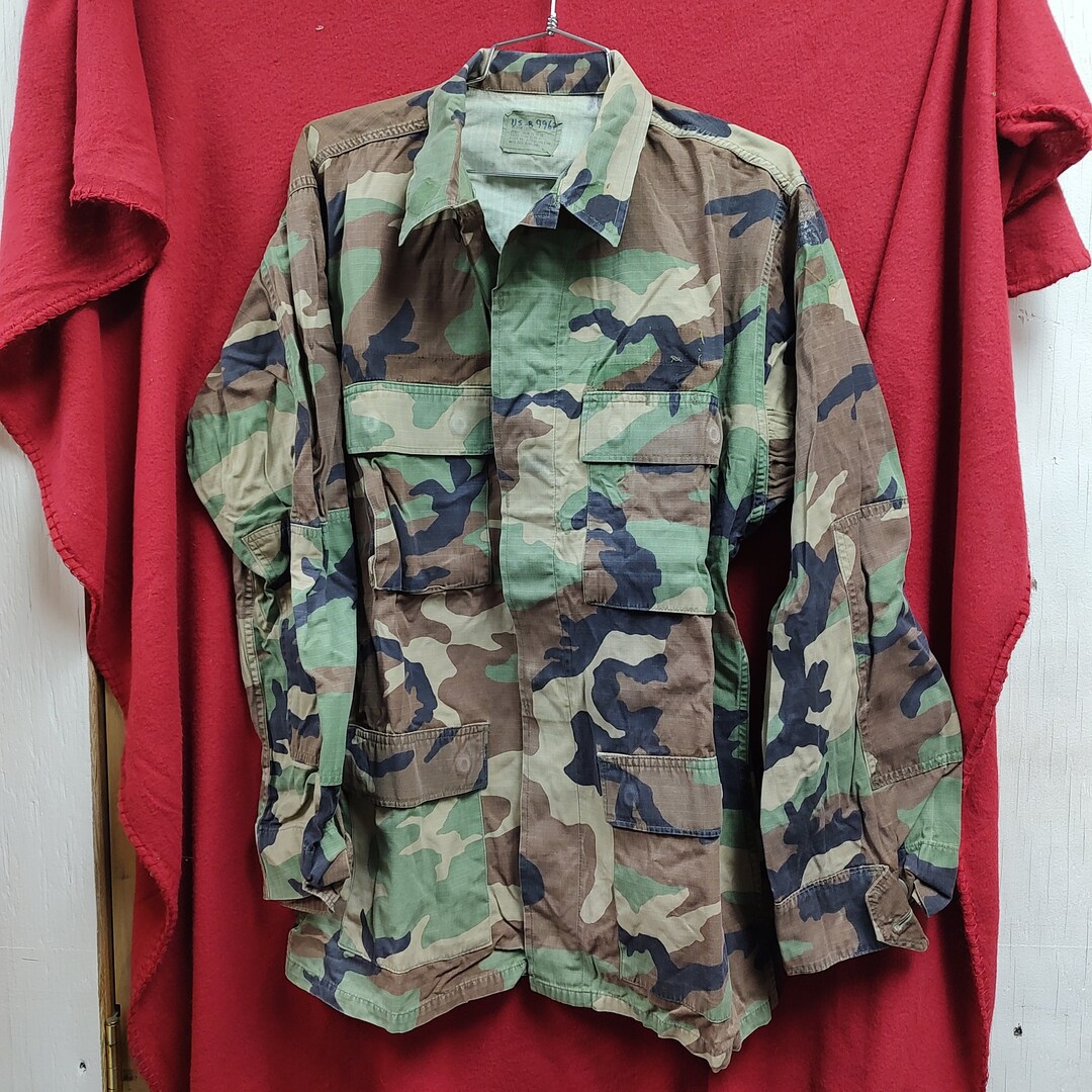 Us Army Medium Long Uniform Top Bdu Woodland Pattern 13o17 - Etsy