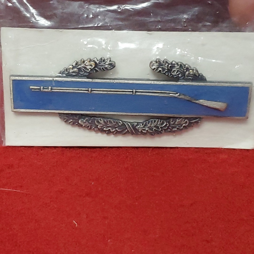 VINTAGE 3/00 US Army CIB Combat Infantryman Badge Lapel Bar Pin Crest ...