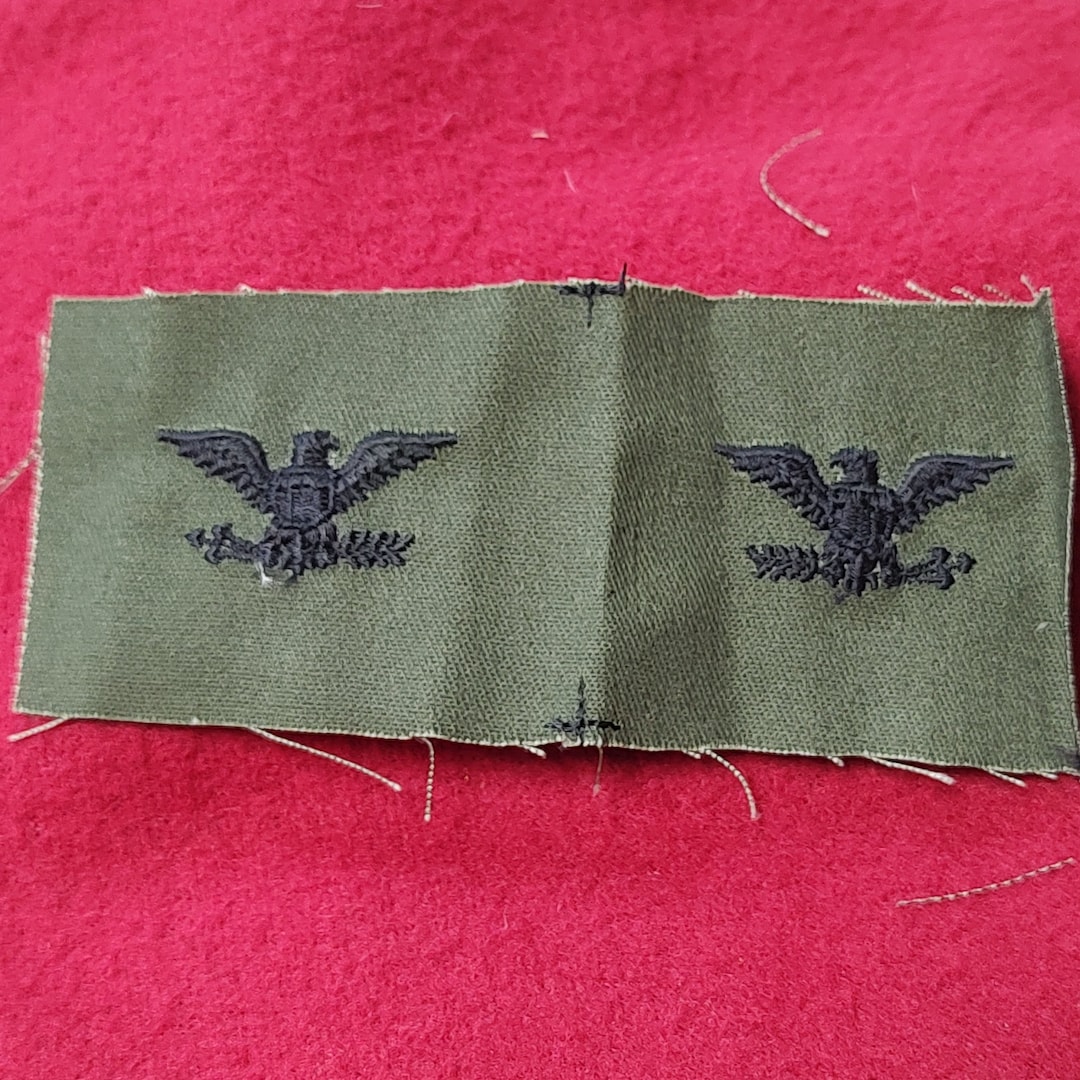 1 Pair VINTAGE US Army COLONEL Od Green Patch Sew-on 28cr56 - Etsy