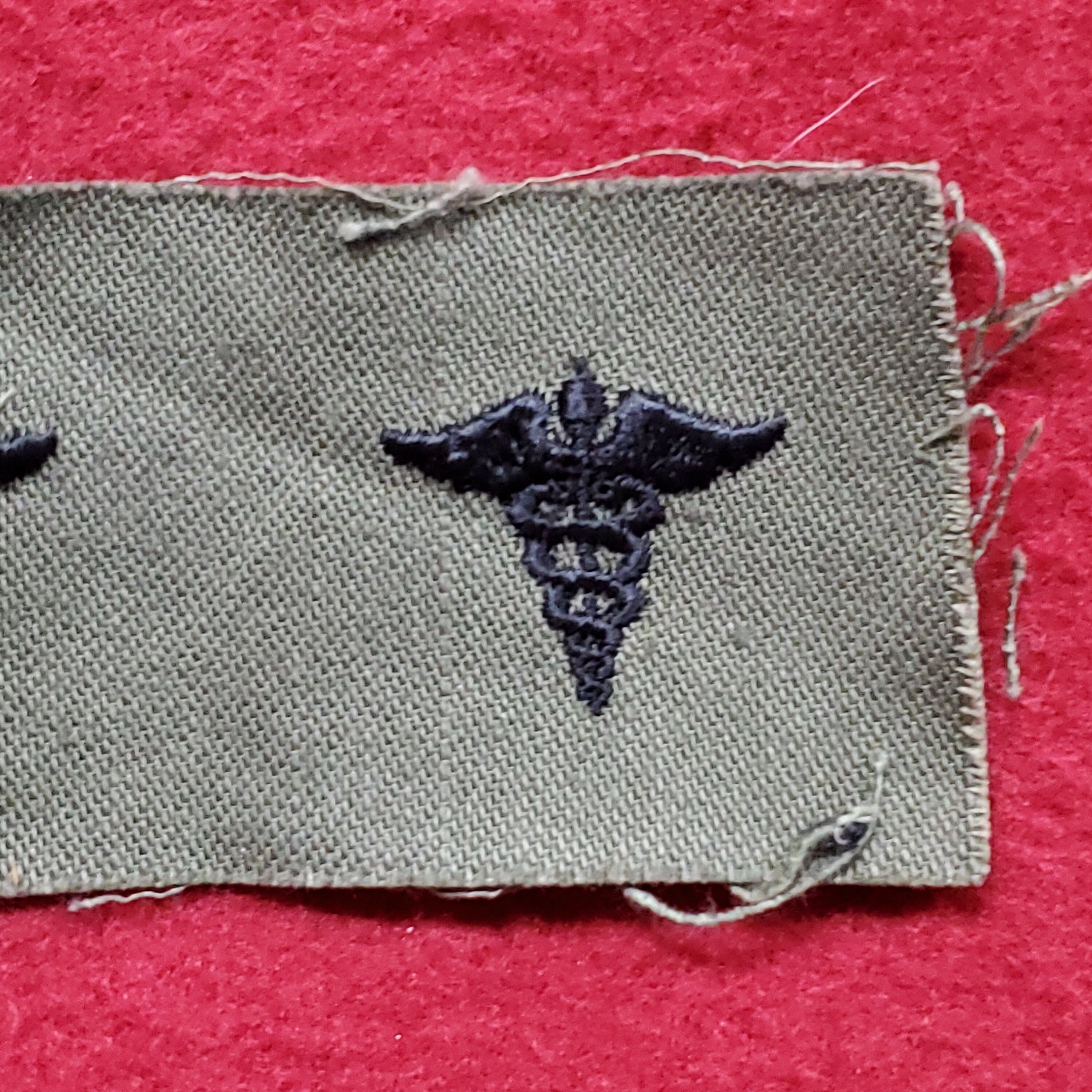 VINTAGE PAIR US Army Medic Patch Sew on Vietnam Od Olive Drab Era Bdu ...