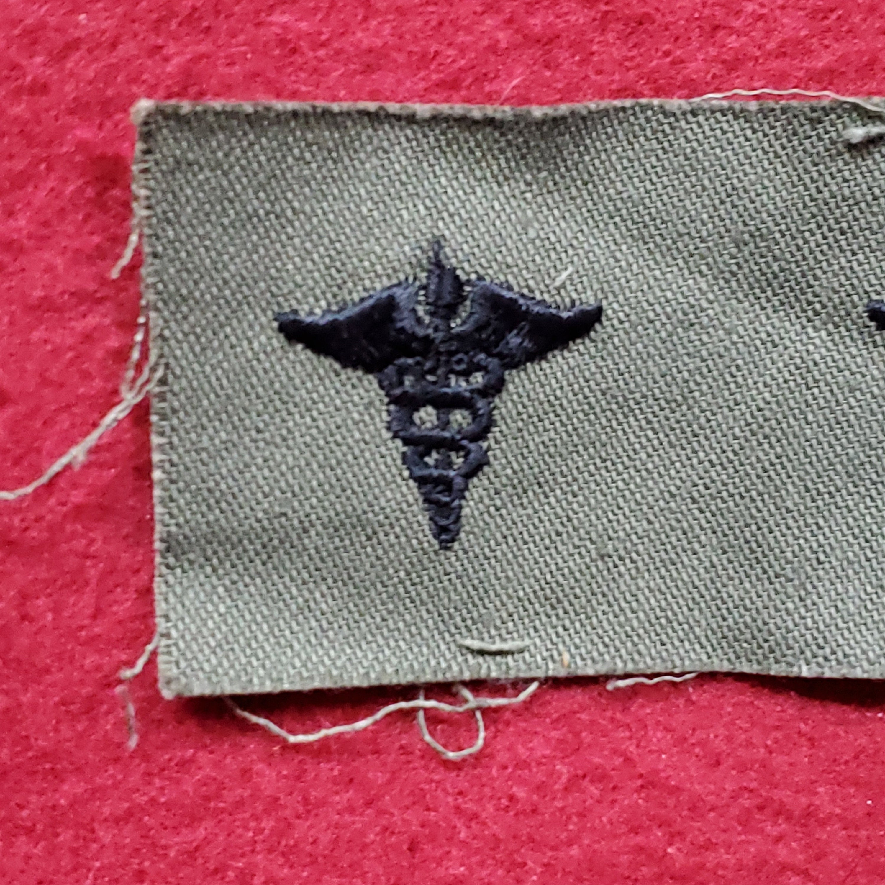 VINTAGE PAIR US Army Medic Patch Sew on Vietnam Od Olive Drab Era Bdu ...