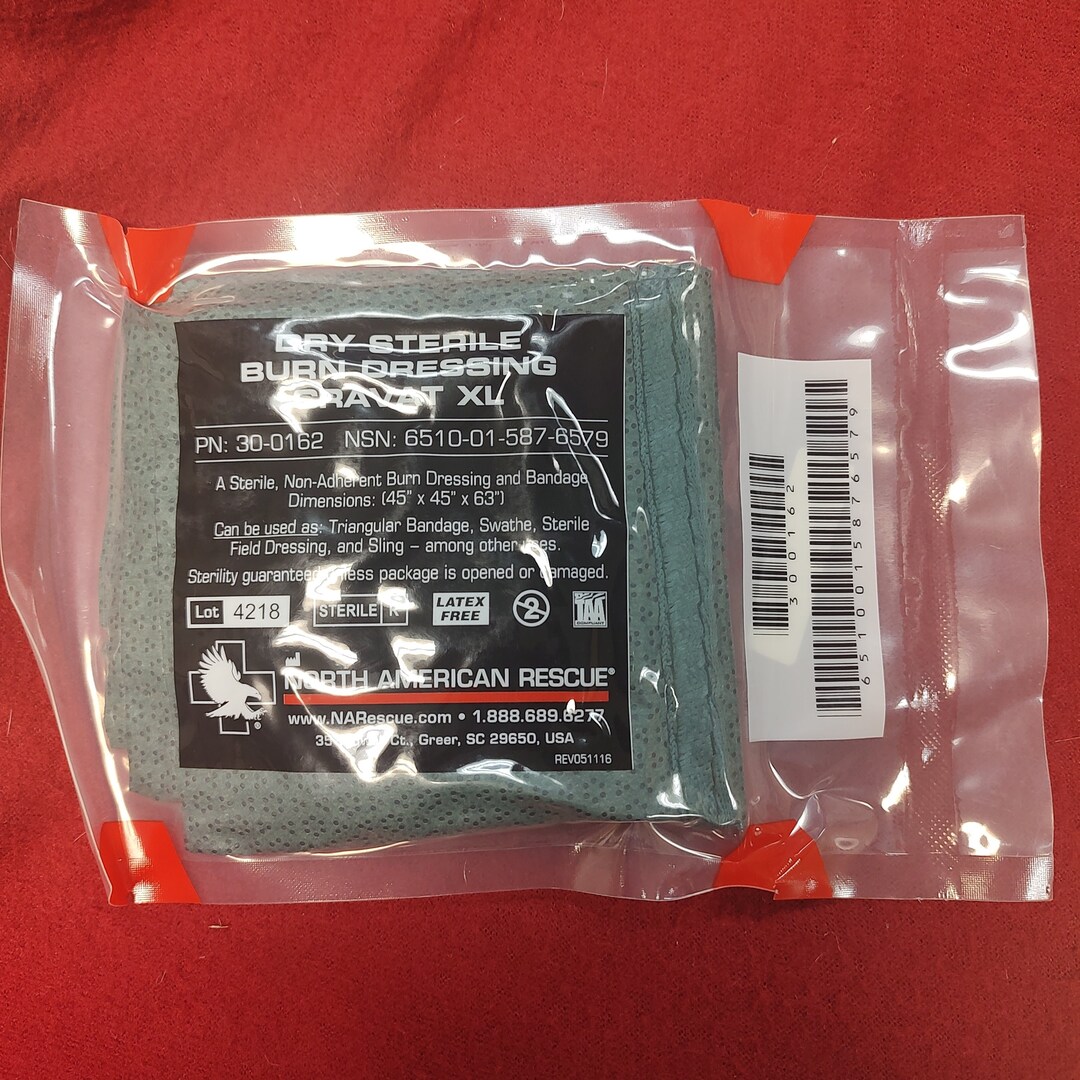 Unopened North American Rescue Nar Dry Sterile Burn Dressing Cravat Xl ...