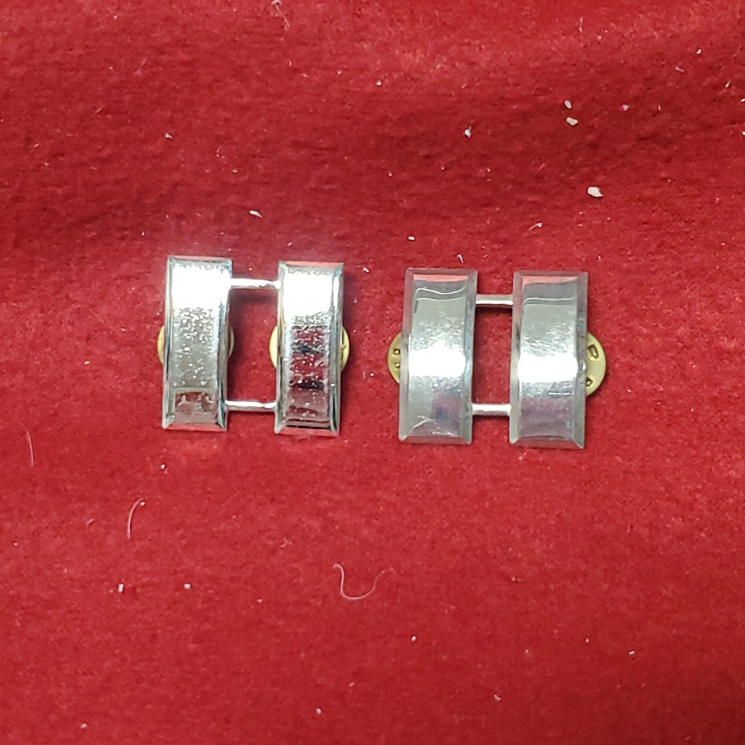 SET of US Army SILVER Captain Rank Metal Pin-on 26cr13 - Etsy