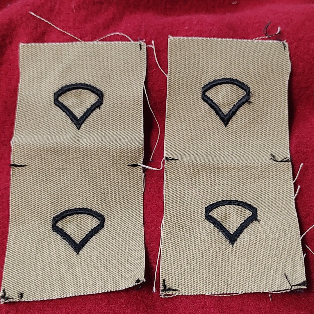 2 SETS VINTAGE US Army pfc Private First Class Rank Desert Patch Sew on ...
