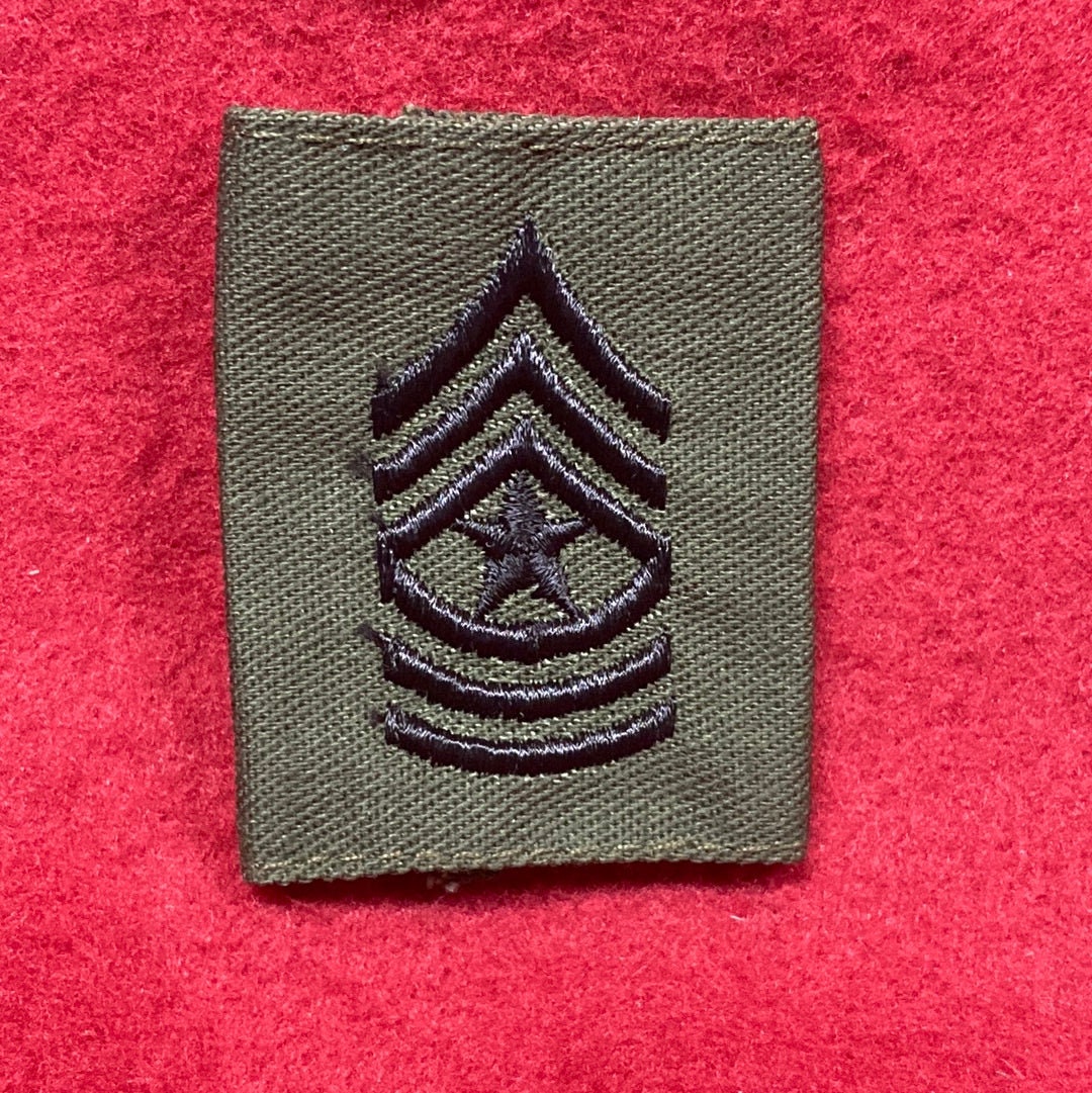 VINTAGE US Army SERGEANT Major Patch Sew on Subdued Od Black 04cc35 - Etsy