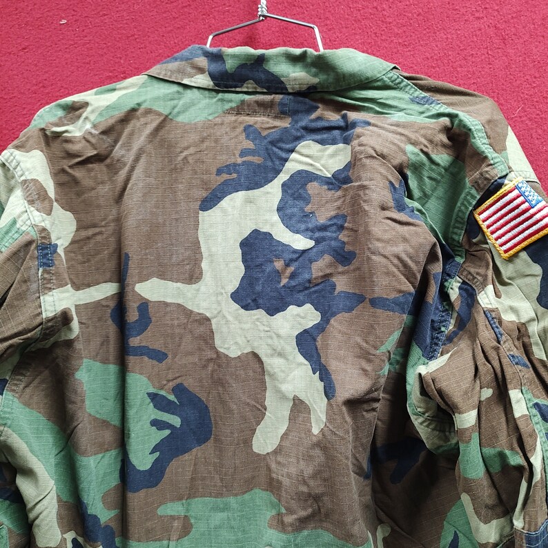 US Army MEDIUM SHORT Uniform Top Bdu Woodland Pattern 14o34 - Etsy