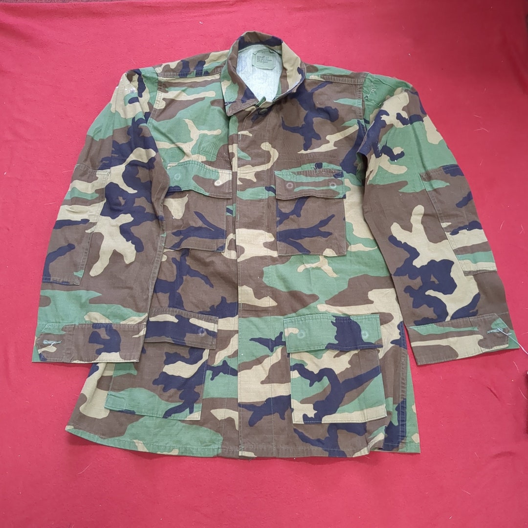 Us Army Medium Long Uniform Top Warm Weather Bdu Woodland Pattern ...