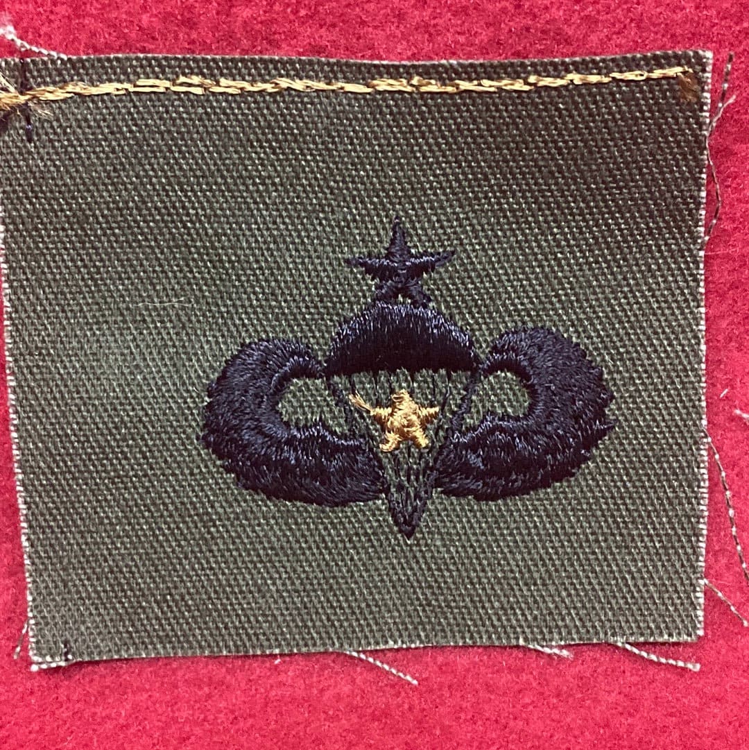VINTAGE US Army COMBAT Jump Wings Patch Sew on Subdued Od Black 04cc28 ...