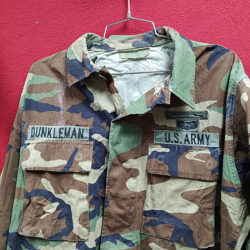 US Army MEDIUM SHORT Uniform Top Bdu Woodland Pattern 14o34 - Etsy