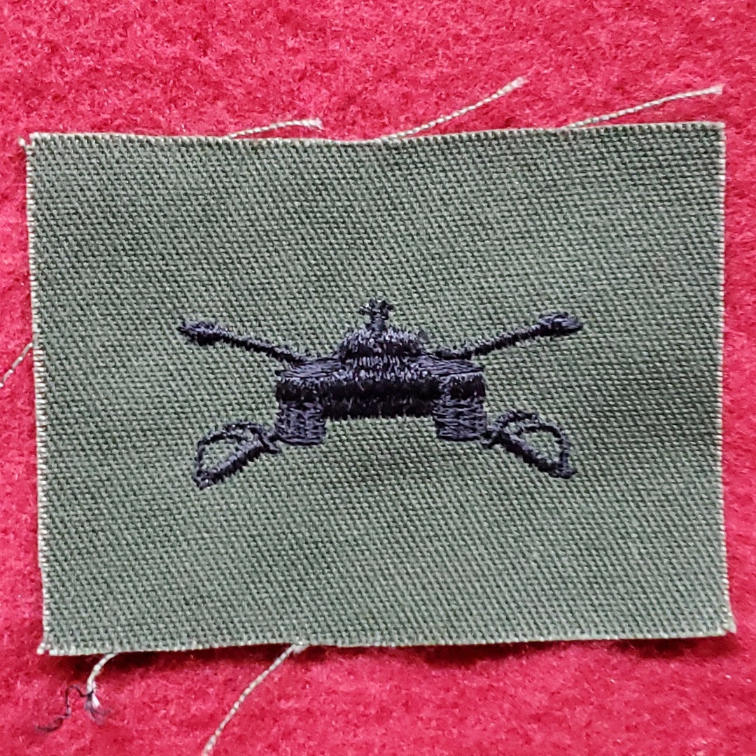 Vintage Us Army Armor Branch Officer Insignia Sew on Vietnam Od Olive ...