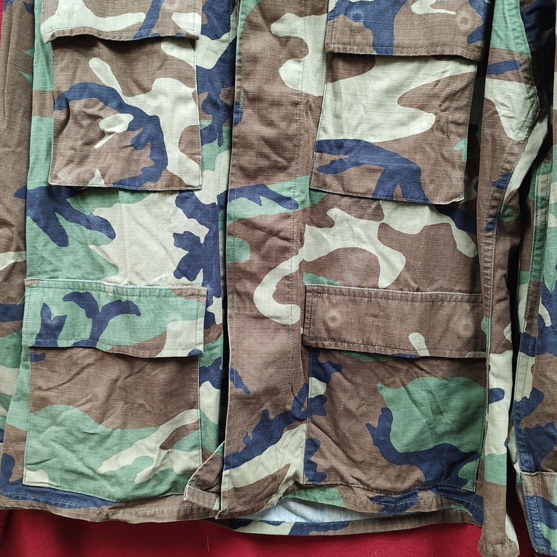 US Army MEDIUM SHORT Uniform Top Bdu Woodland Pattern 14o34 - Etsy
