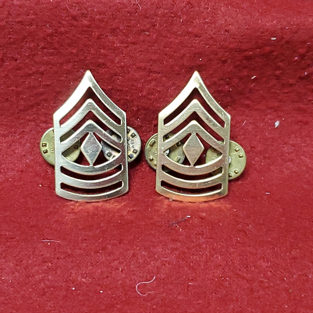 SET of US Army GOLD 1st First Sergeant Rank Metal Pin-on 26cr26 - Etsy