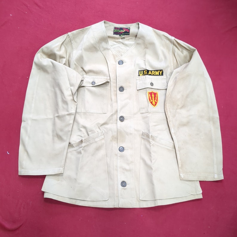 Vintage 1960s Sz 42 Us Army 10-x Air Defense Command Long-sleeve Shirt ...
