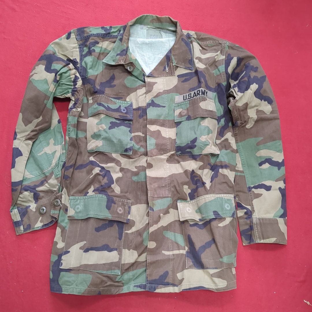 Us Army Us Army Medium Long Uniform Top Bdu Woodland Pattern 10cr11 - Etsy