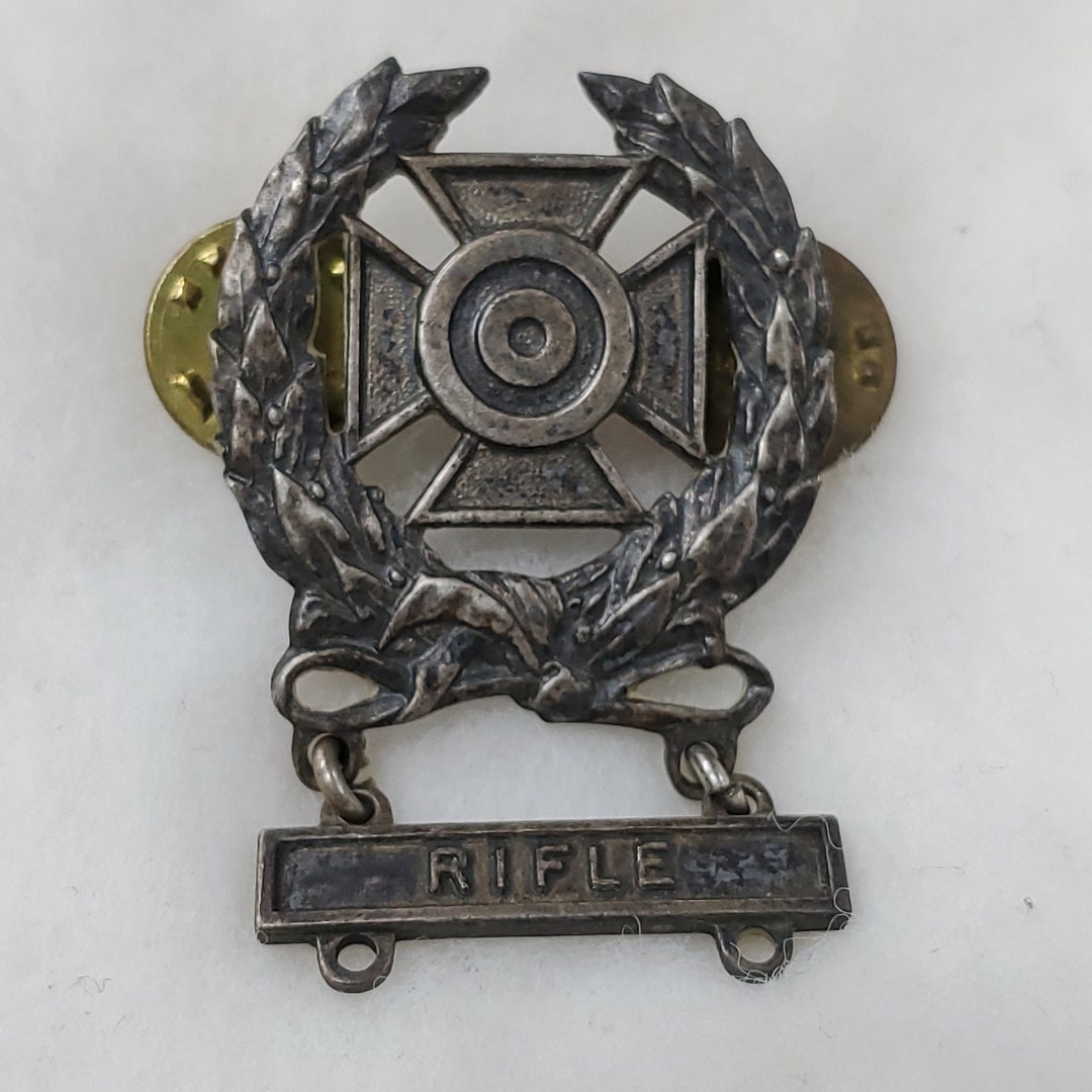 Sterling Silver Marksman Badge W/ Rifle O8 - Etsy