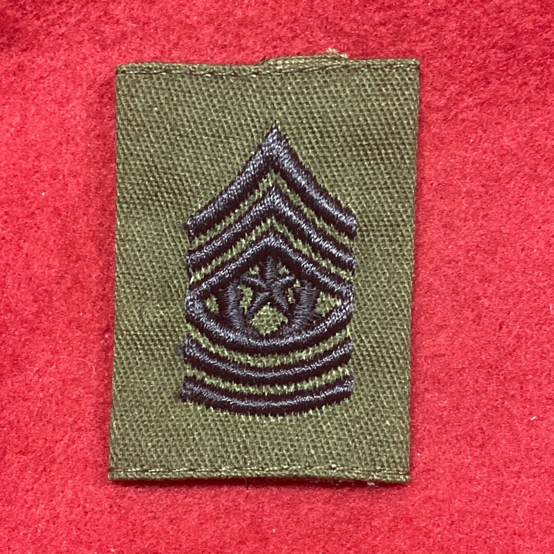 VINTAGE US Army COMMAND Sergeant Major Patch Goretex Subdued Od Black ...