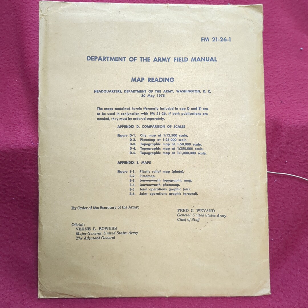 Book: in Brown Envelope Field Manual Map Reading May 1975 box15 - Etsy