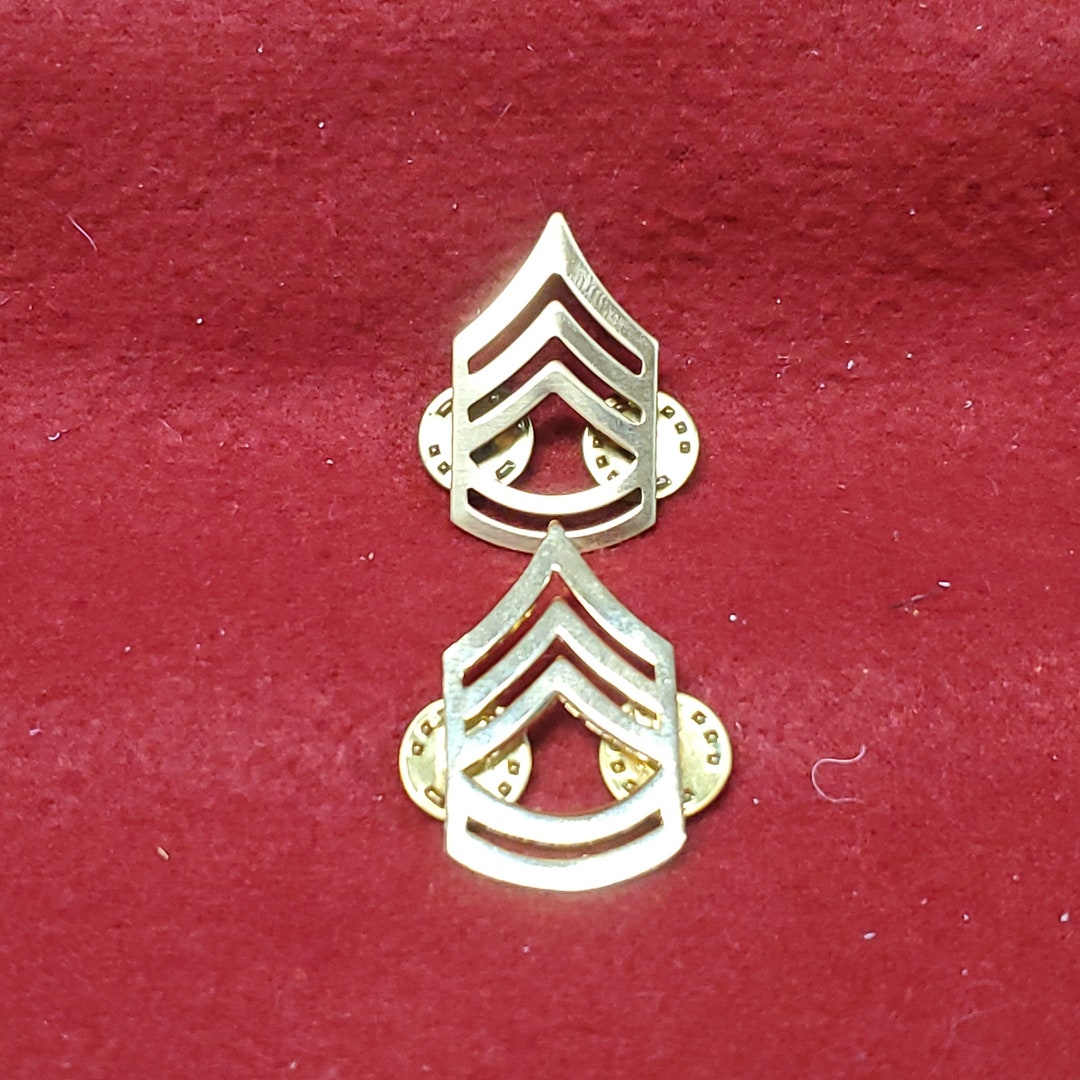 SET of US Army GOLD Sergeant First Class Rank Metal Pin-on 26cr24 - Etsy