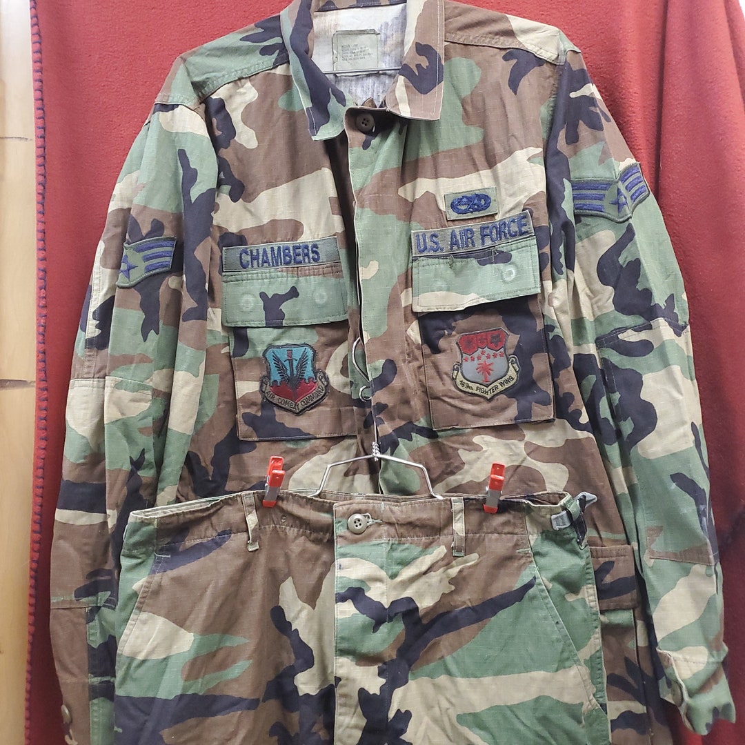 USAF Set of Medium Long Summer BDU Woodland Camo Uniform j29x - Etsy