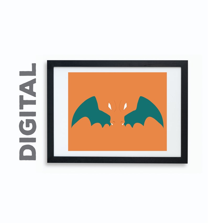 Charizard Fan Art | DIGITAL PDF | Pokemon Ash Ketchum | Modern Minimal ...