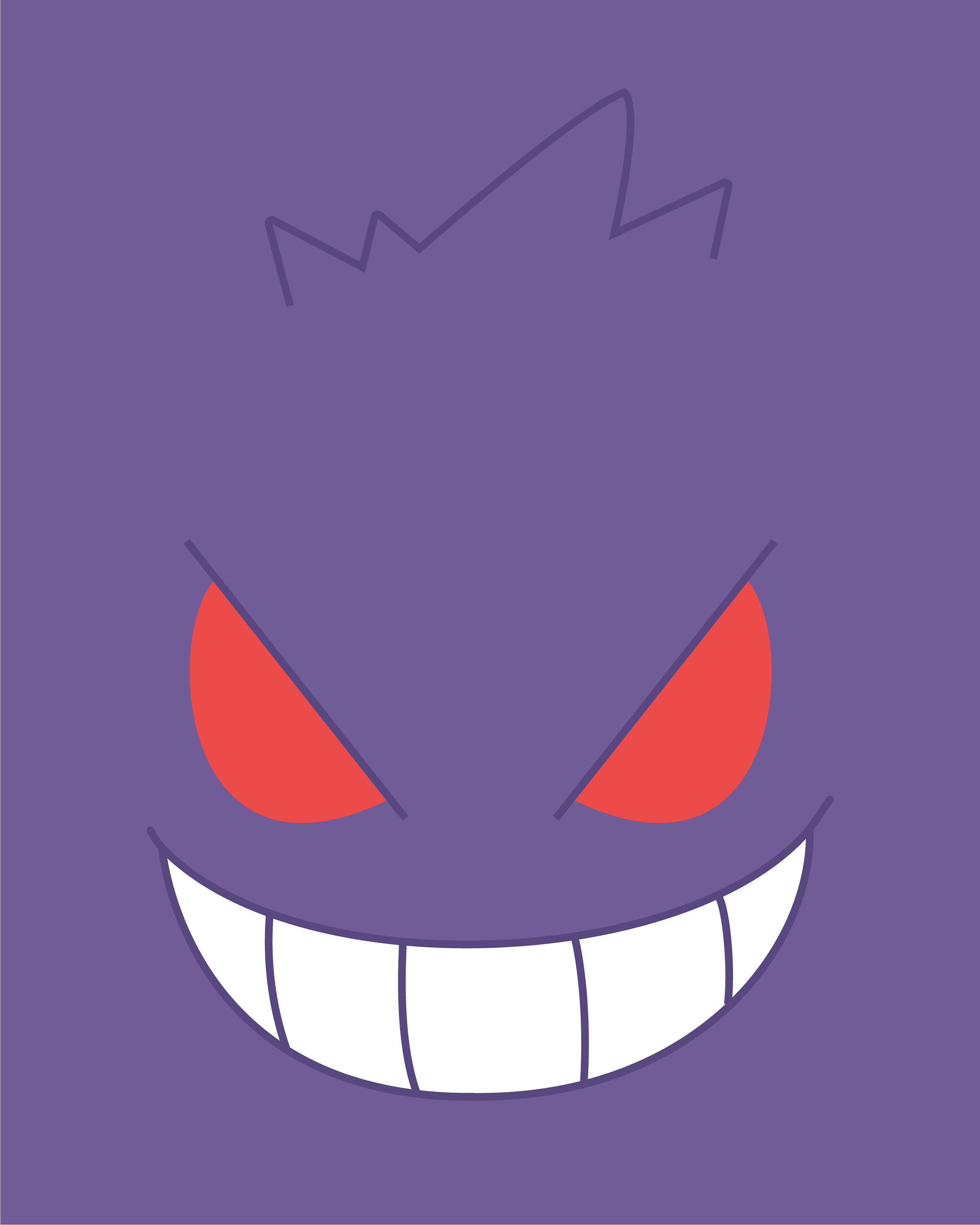 Gengar Fan Art | DIGITAL PDF | Pokemon Ash Journey | Modern Minimal ...