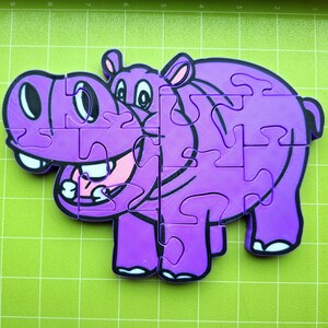 Hippo Jigsaw Puzzle, 3d-printed Educational Toy, Montessori Learning ...