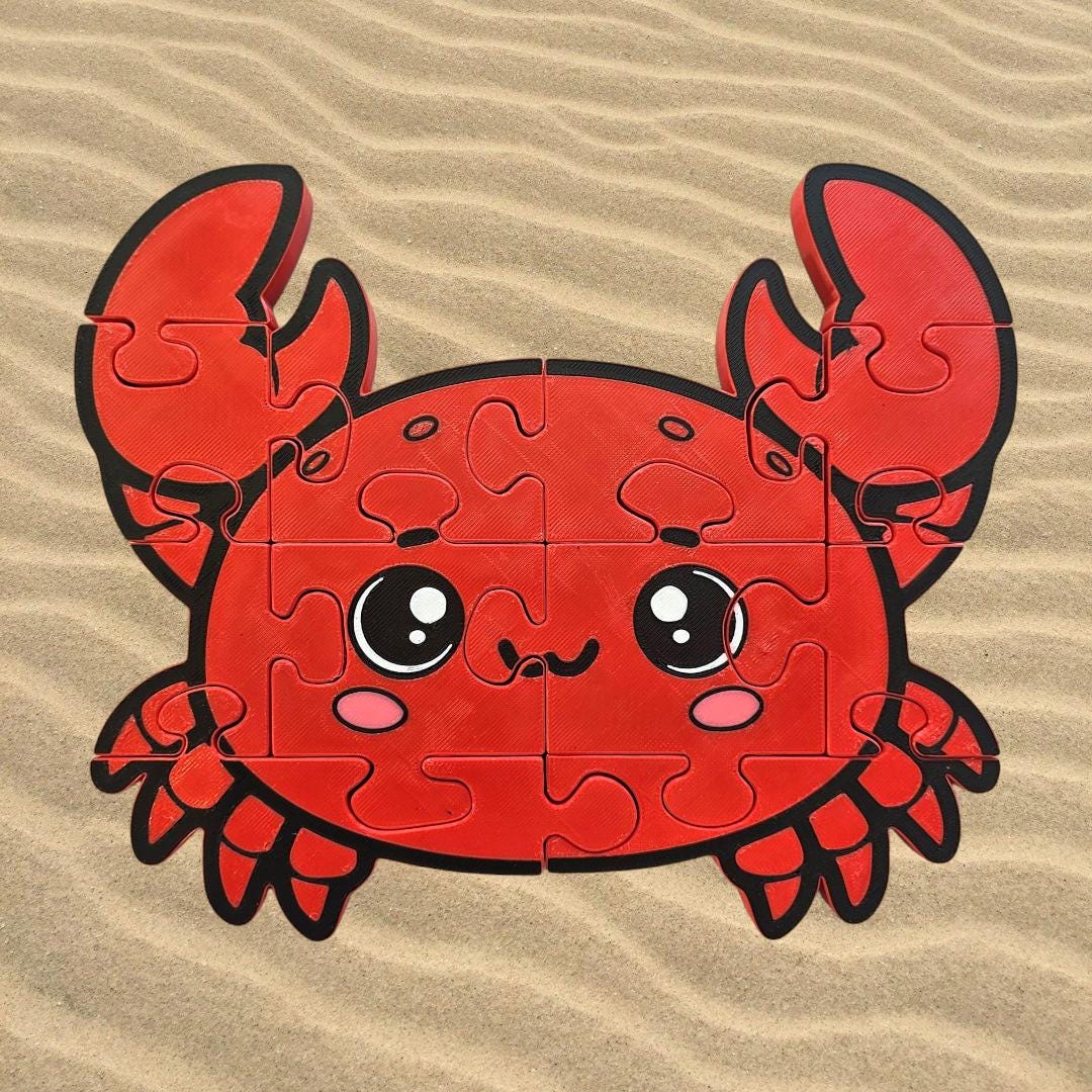 Crab Jigsaw Puzzle, 3d-printed Educational Toy for Toddlers, Montessori ...