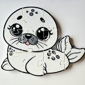 Seal 3D Printed Jigsaw Puzzle, Chunky Educational Toy, Toddler ...