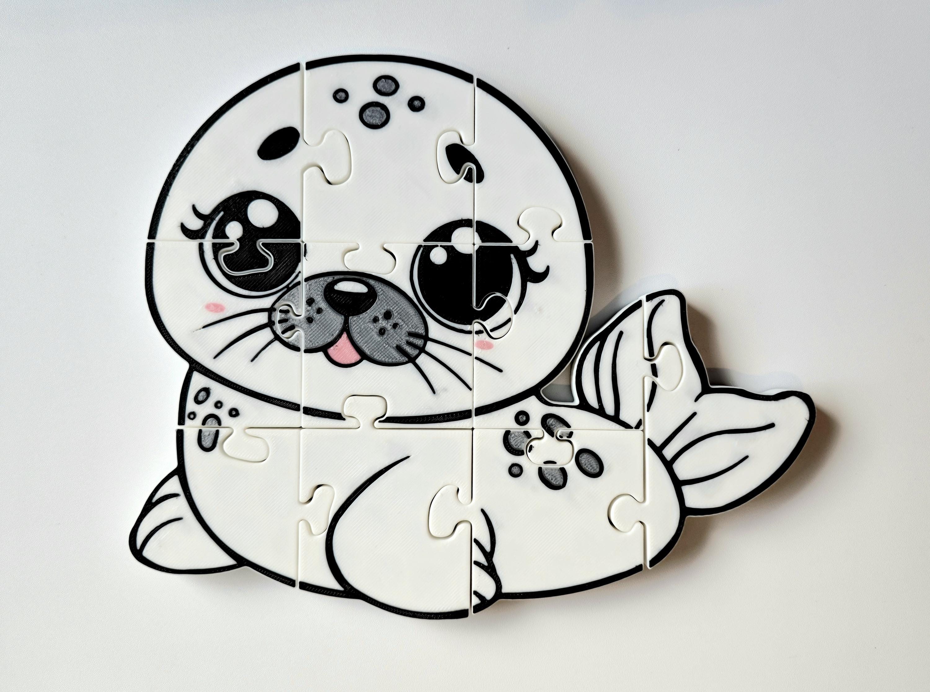 Seal 3D Printed Jigsaw Puzzle, Chunky Educational Toy, Toddler ...