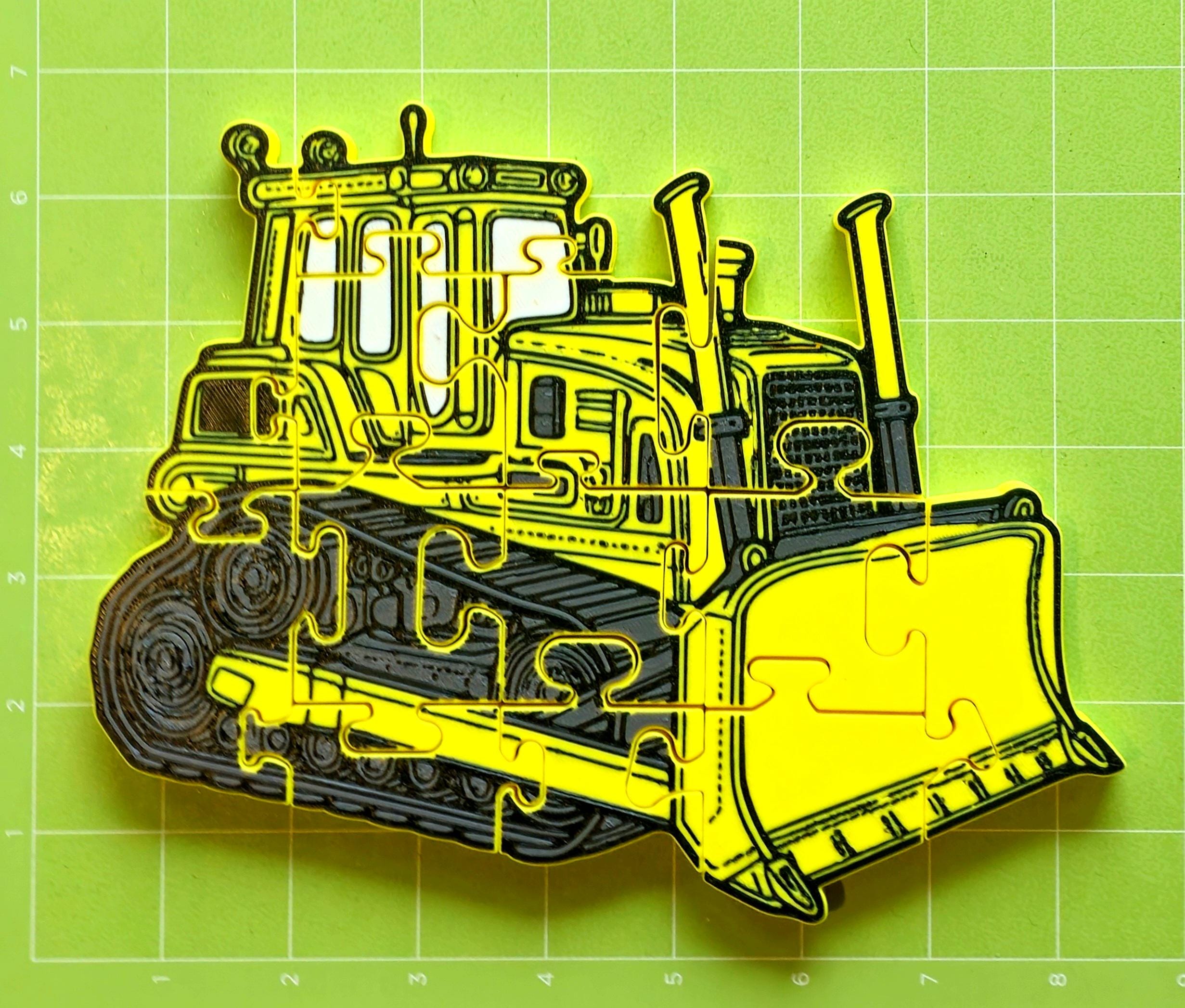 Bulldozer Jigsaw Puzzle, 3d-printed Chunky Construction Toy for ...