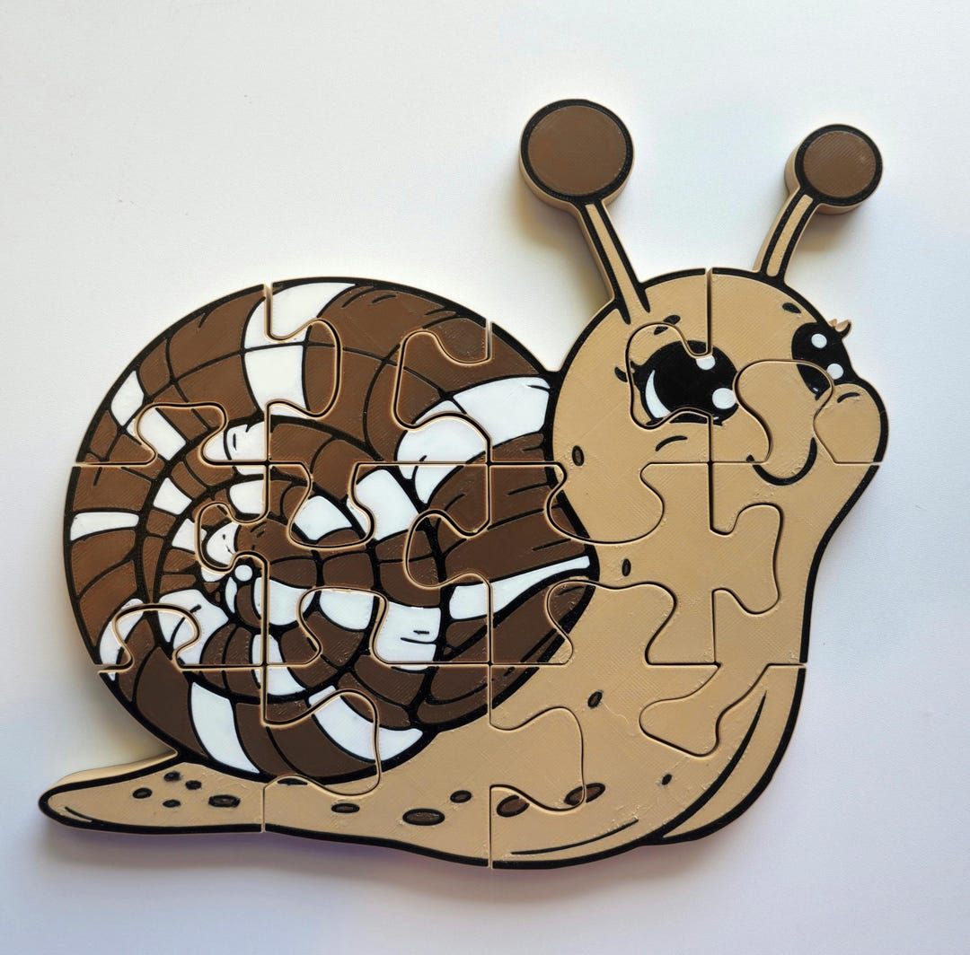 Snail 3D Printed Jigsaw Puzzle, Chunky Animal Educational Toy for ...