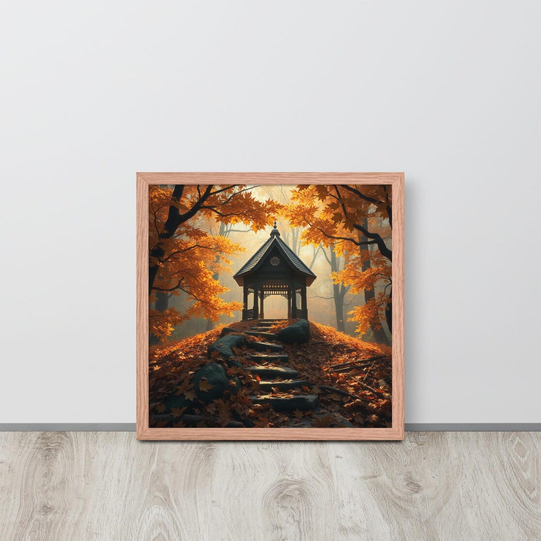 Autumn Gazebo, Autumn Wall Art, Wall Art, Landscape, Colorful, Autumn ...