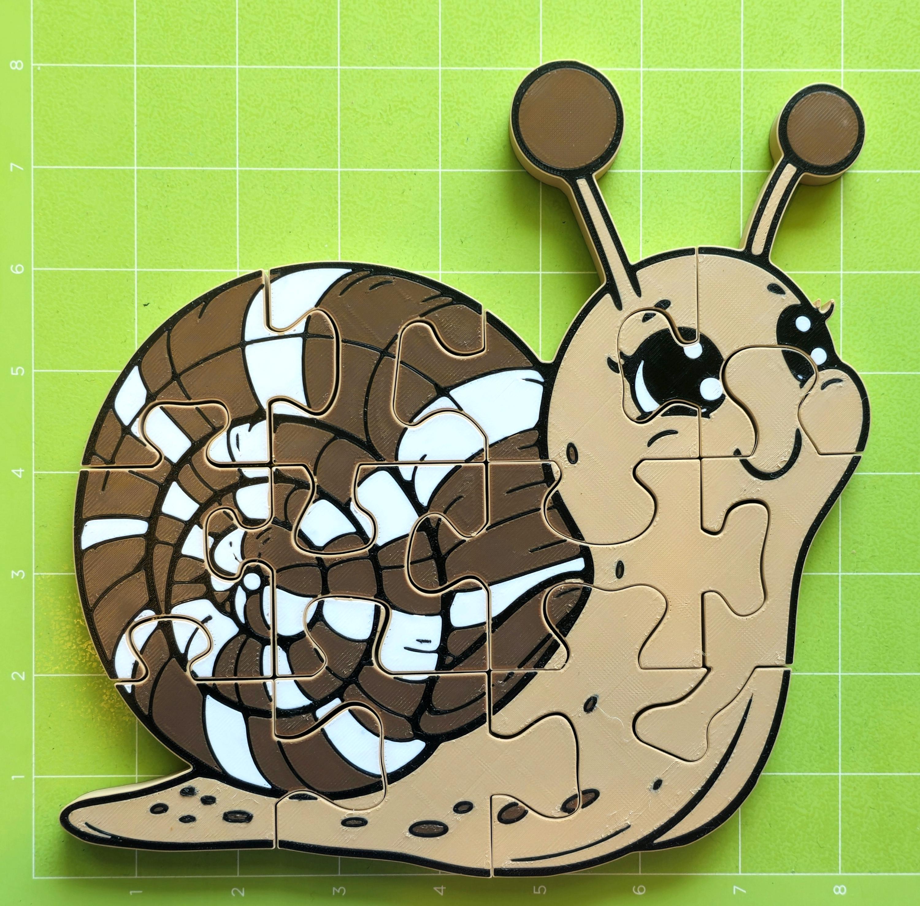 Snail 3D Printed Jigsaw Puzzle, Chunky Animal Educational Toy for ...