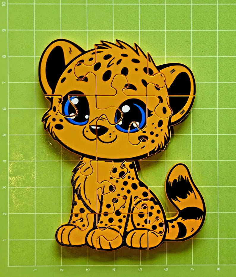 Cheetah Jigsaw Puzzle, 3d-printed Jungle Animal Toy for Kids ...