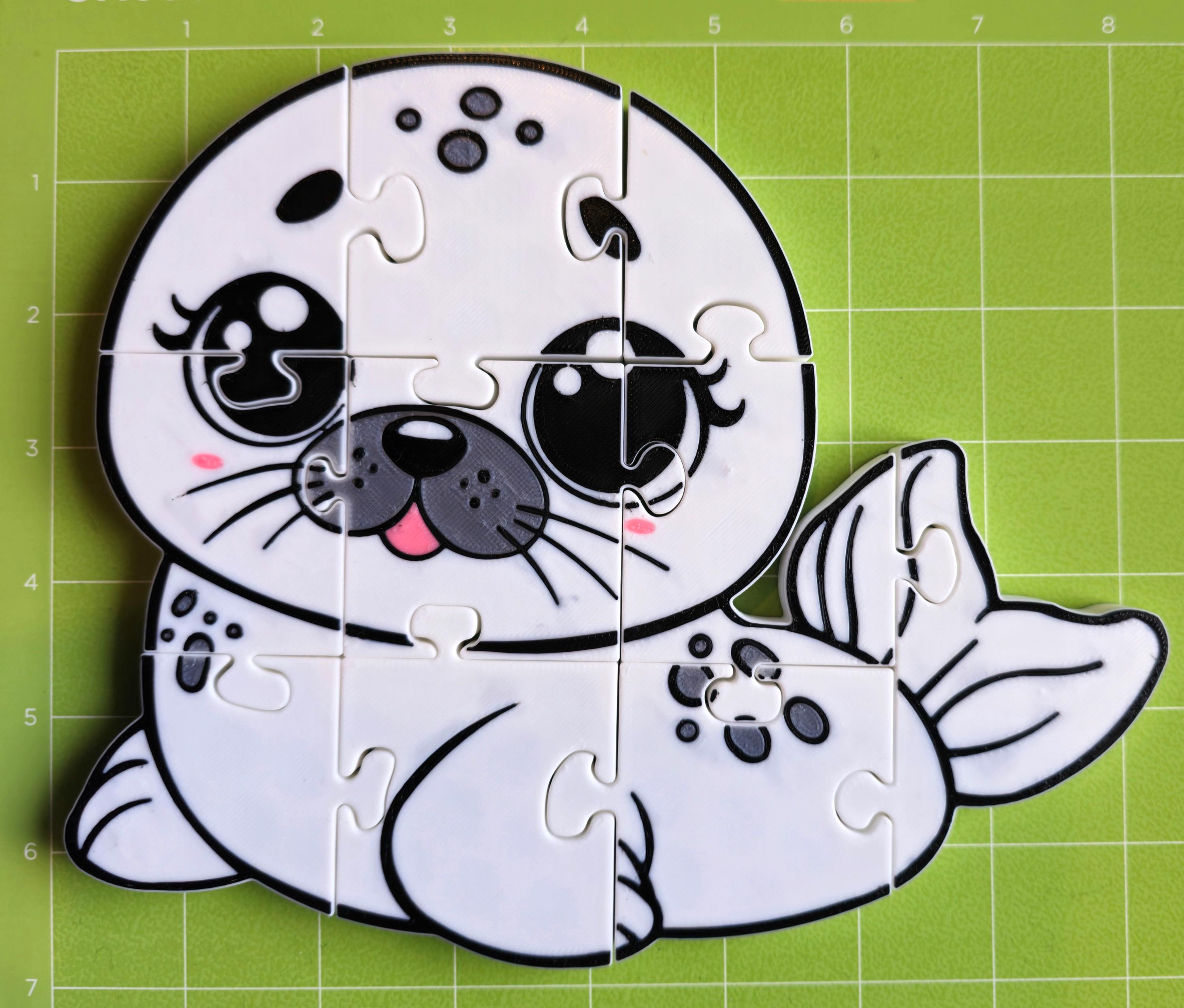 Seal 3D Printed Jigsaw Puzzle, Chunky Educational Toy, Toddler ...