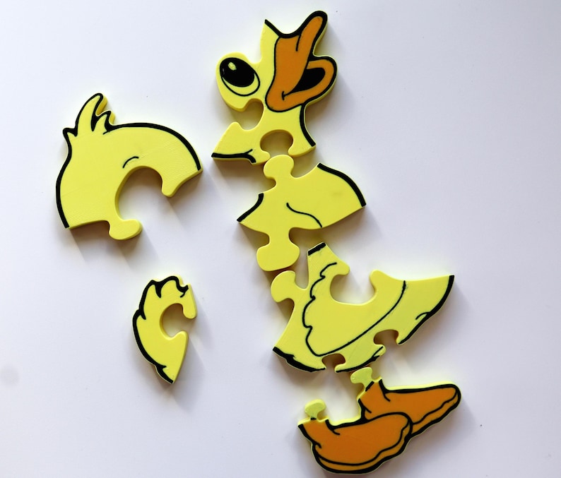 Duckling 3D Printed Jigsaw Puzzle, Chunky Toddler Puzzle, Montessori ...